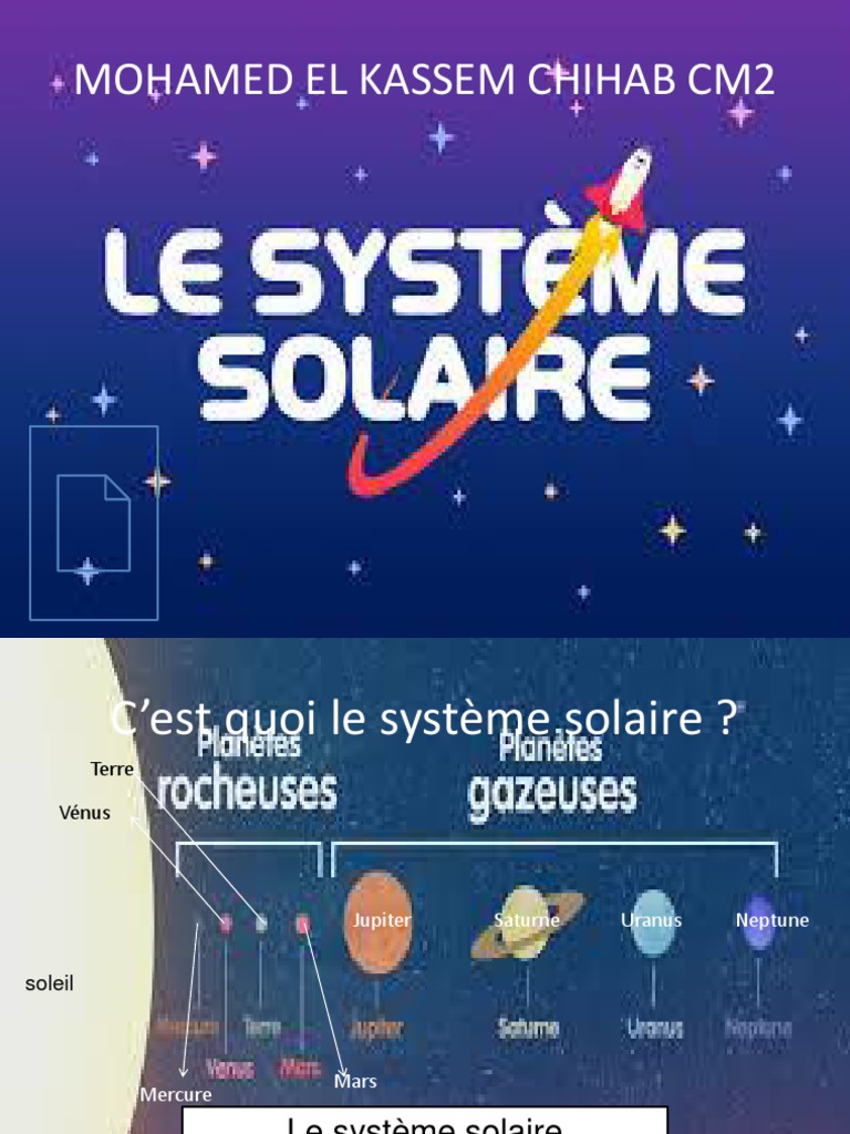 Le Système Solaire PowerPoint | PDF | Planètes | Saturne