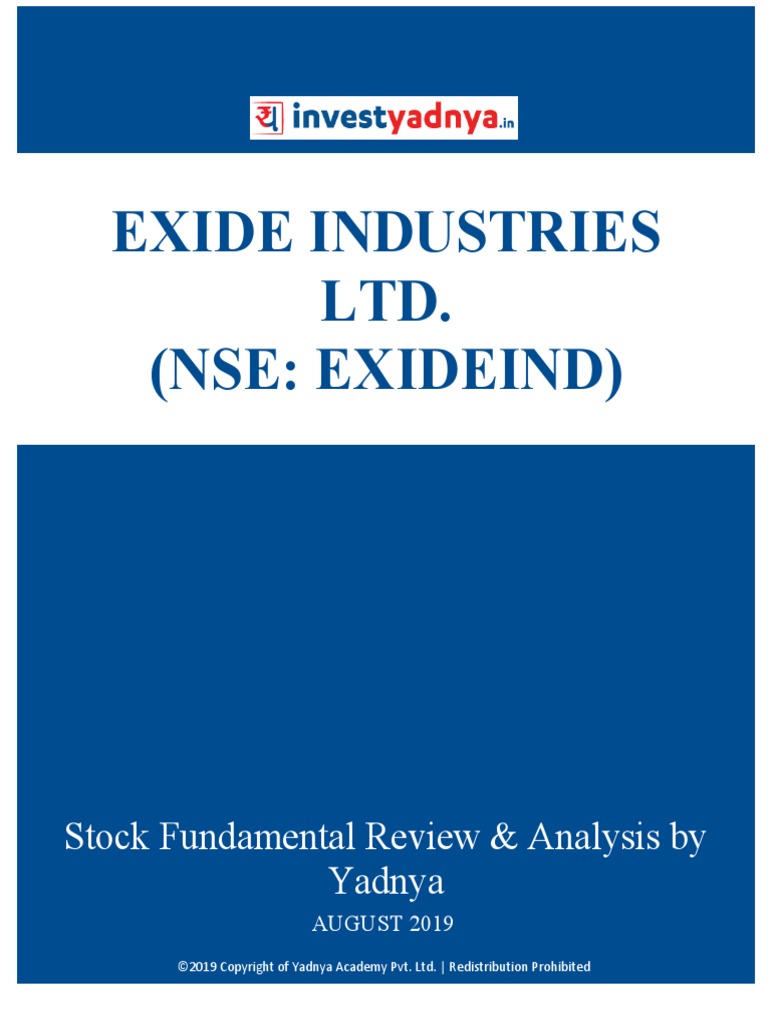 Exide Industries LTD - Company Analysis-2 | PDF | Price–Earnings Ratio ...