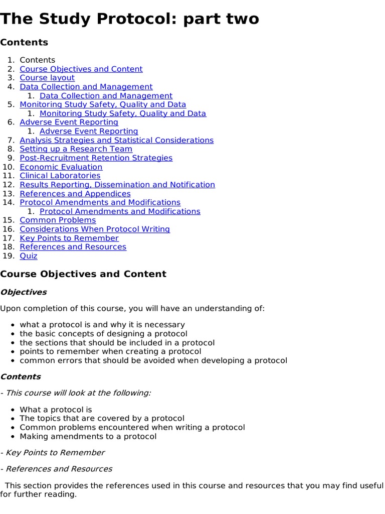 The Study Protocol Part Two | PDF | Clinical Trial | Data Analysis