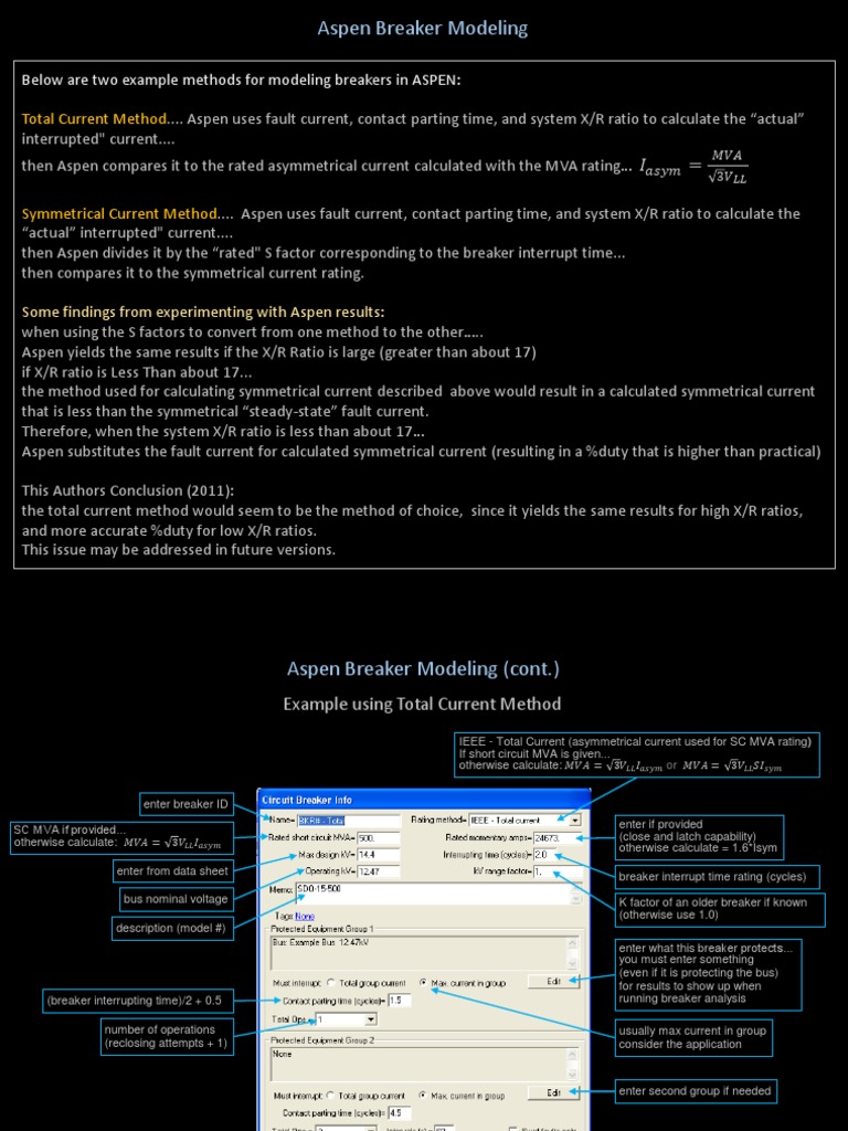 Below Are Two Example Methods For Modeling Breakers in ASPEN | Download ...