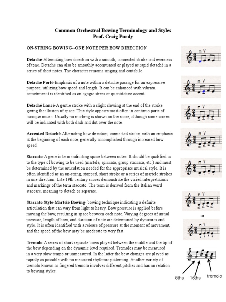 Common Orchestral Bowing Terminology and Styles: A Comprehensive Guide ...