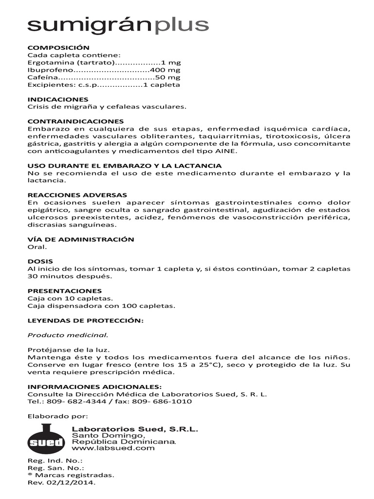 Sumigran Plus Inserto WEB 2014 | PDF | Salud y bienestar