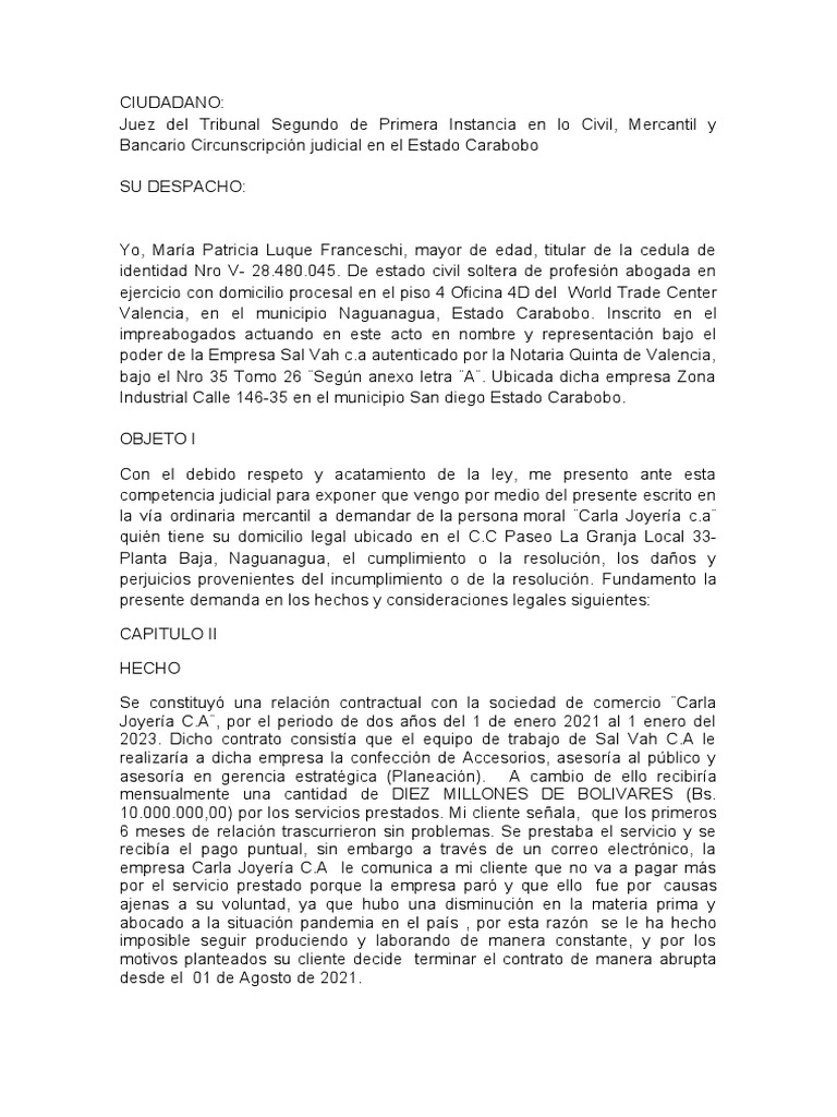 Redaccion de Libelo de Demanda | PDF | Justicia | Crimen y violencia