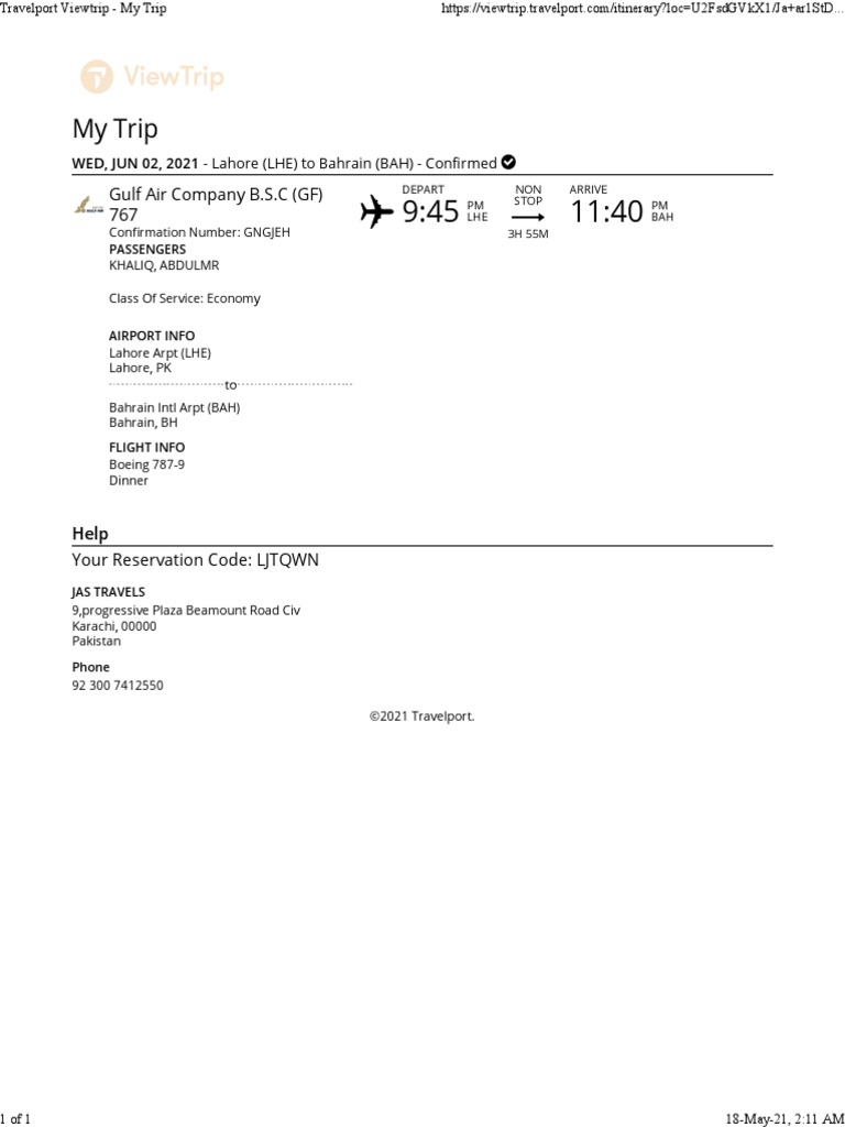 Travelport Viewtrip - My Trip | PDF