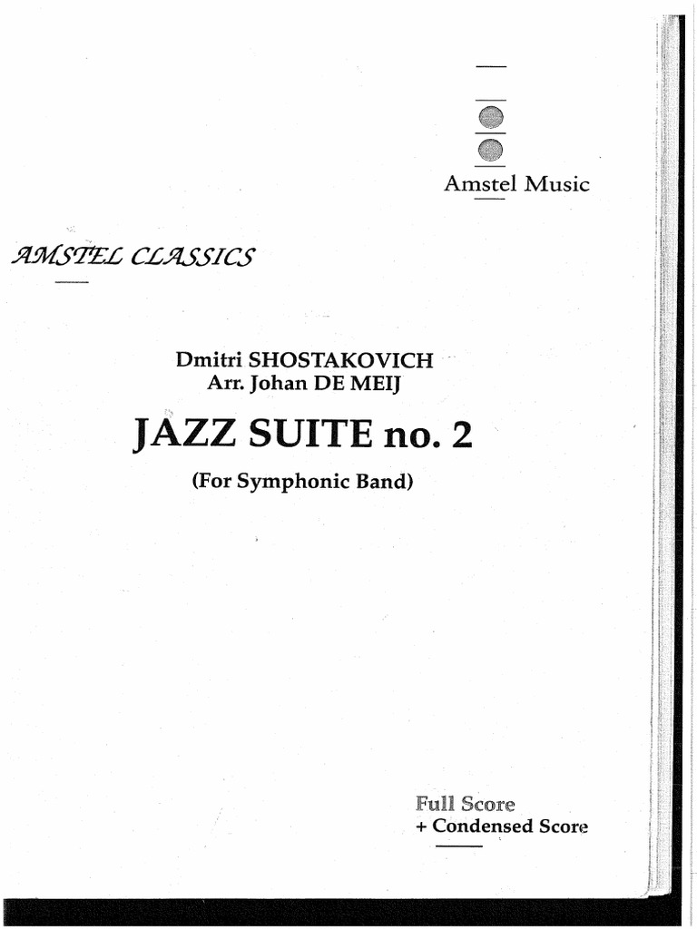 Jazz Suite #2 1 Full Score Dmitri Shostakovich Johan de Meij | PDF