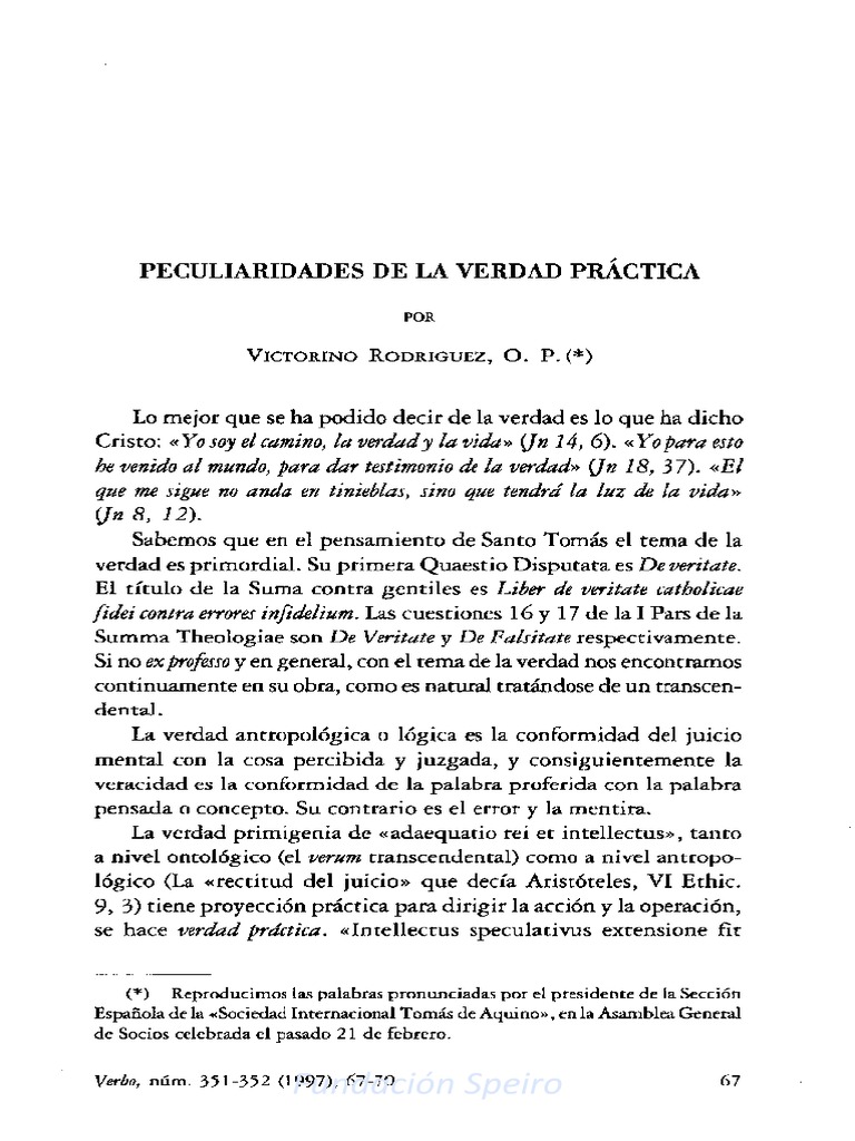 1821 Peculiaridades de La Verdad Practica | PDF | Tomás de Aquino ...