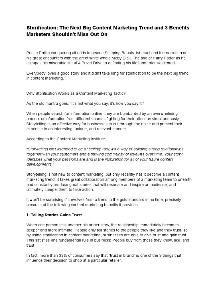 Storification - The Next Big Content Marketing Trend and 3 Benefits ...