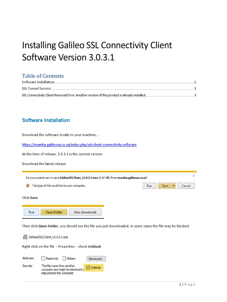 Installing Galileo SSL 3.0.3.1 | PDF | Windows Registry | Transport ...