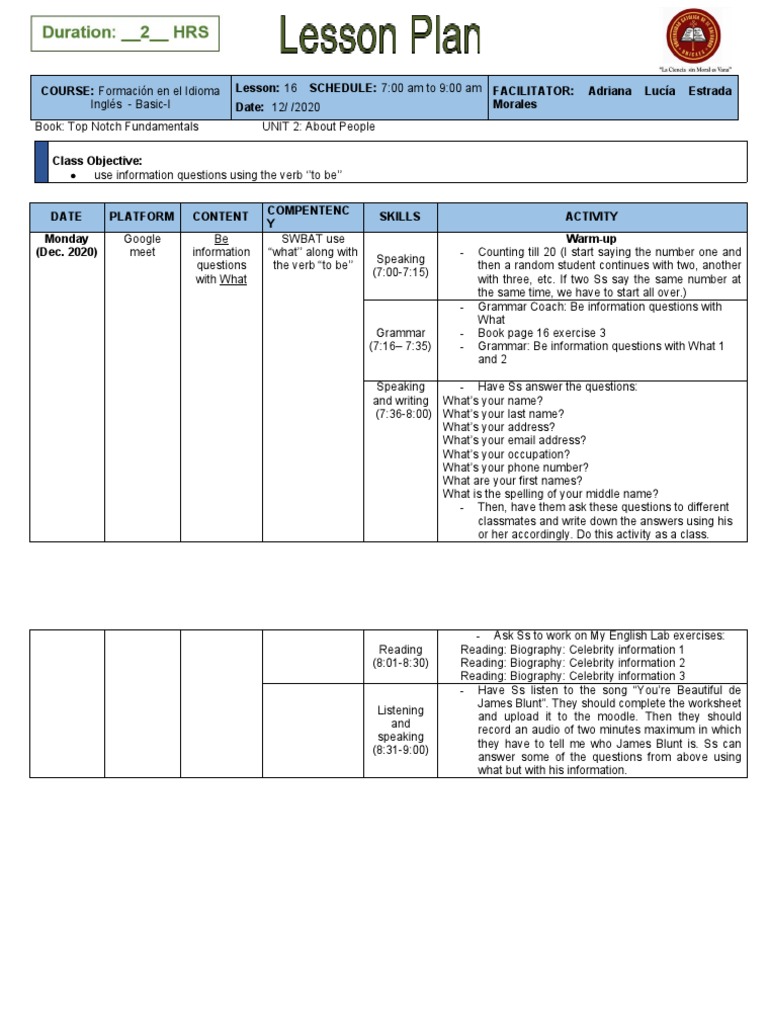 Lesson 16 - Unit 2 - Monday | PDF | Communication | Science