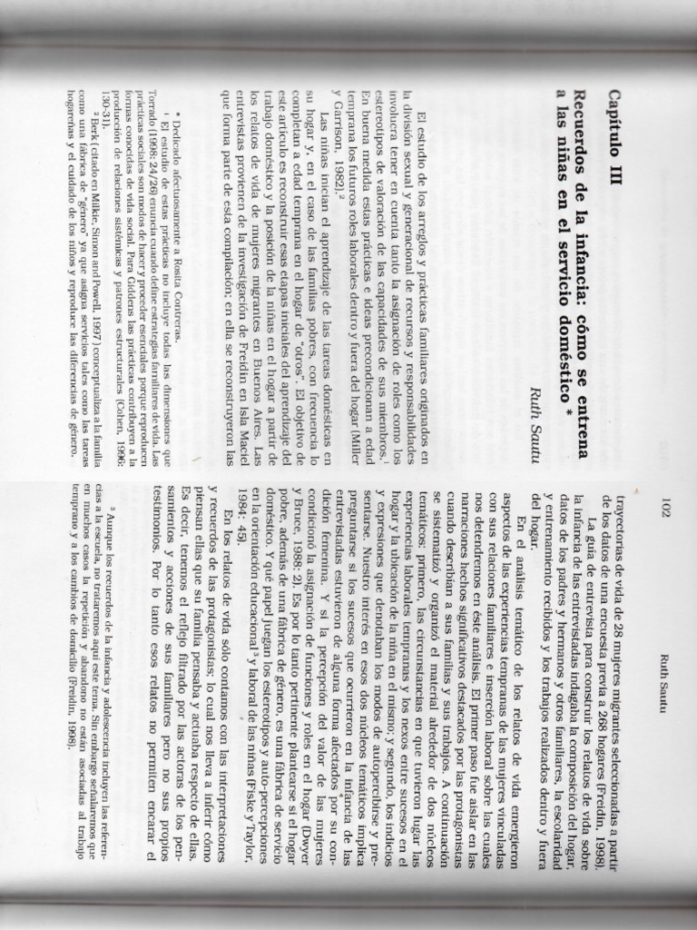 Sautu (2004) Recuerdos de La Infancia | PDF