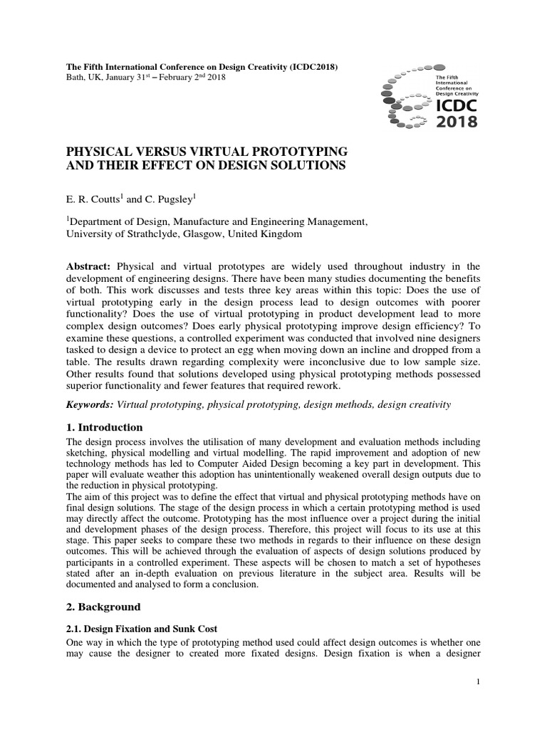 Physical Versus Virtual Prototyping and Their Effect On Design ...