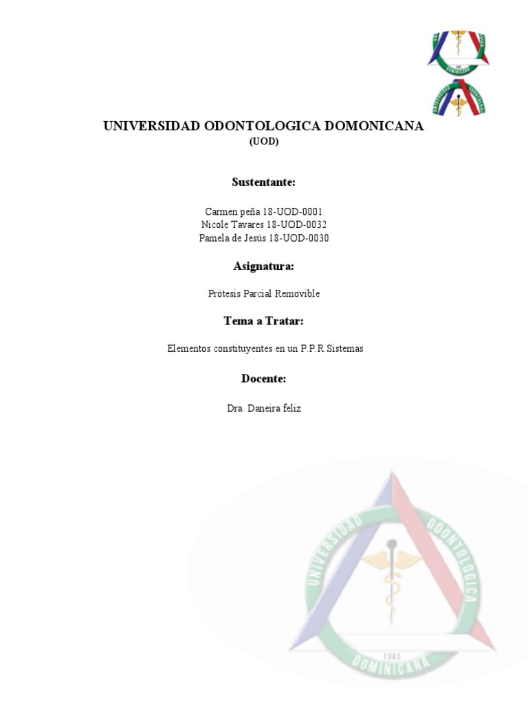 Partes Constitutivas de Una PPR | PDF | Dentadura postiza | Boca