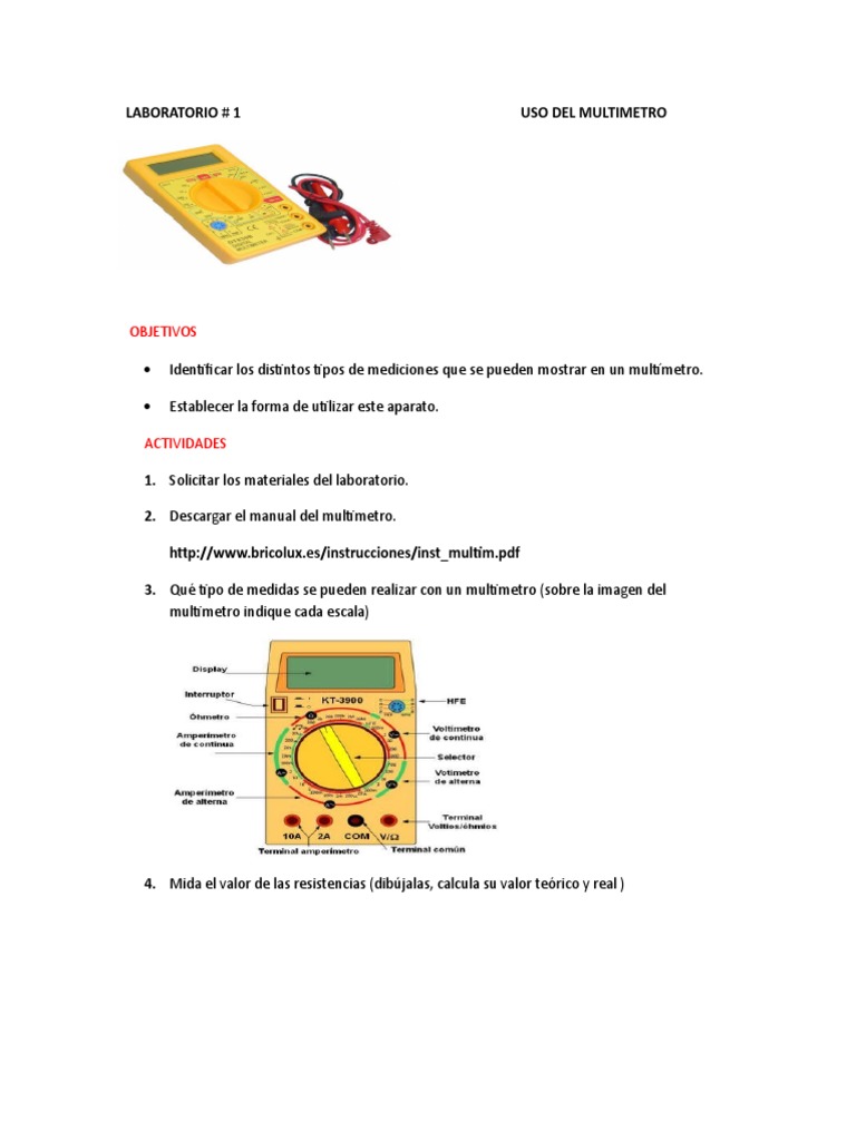 LABORATORIO | PDF | Resistencia Eléctrica y Conductancia | Cantidades ...