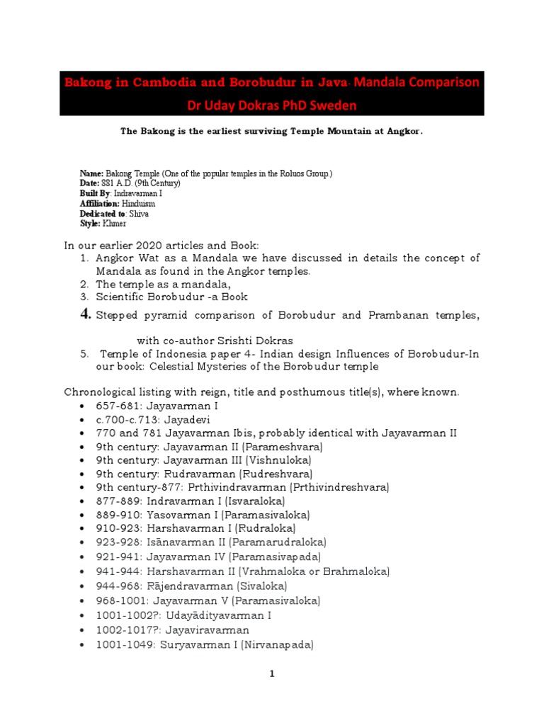 Mandala in Borobudur and Angkor Wat | PDF | Cambodia | Religion And Belief