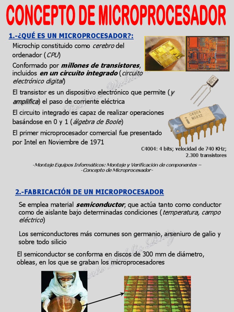 01-Concepto de Microprocesador | PDF | Microprocesador | Oblea (Electrónica)