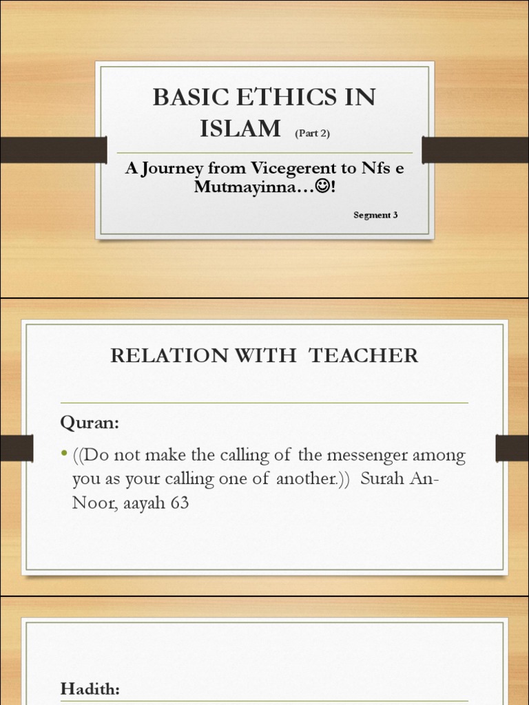 Basic Ethics in Islam 2 | PDF | Muhammad | Hadith