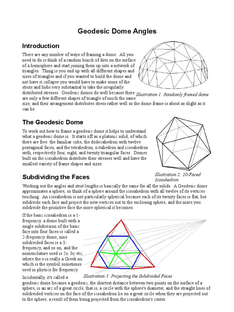 Geodesic Domes | PDF | Triangle | Sphere