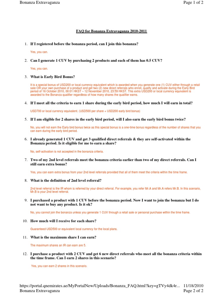 Bonanza FAQ | PDF | Economies | Business