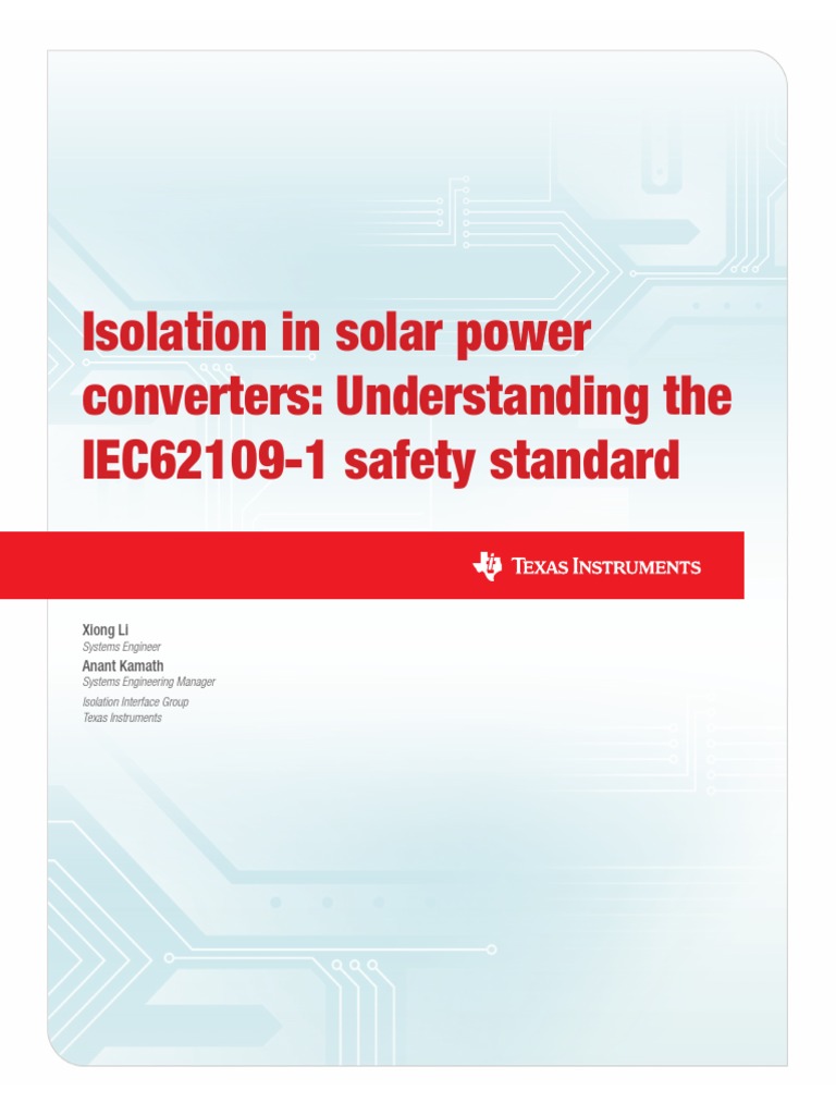 Isolation in Solar Power Converters: Understanding The IEC62109-1 ...