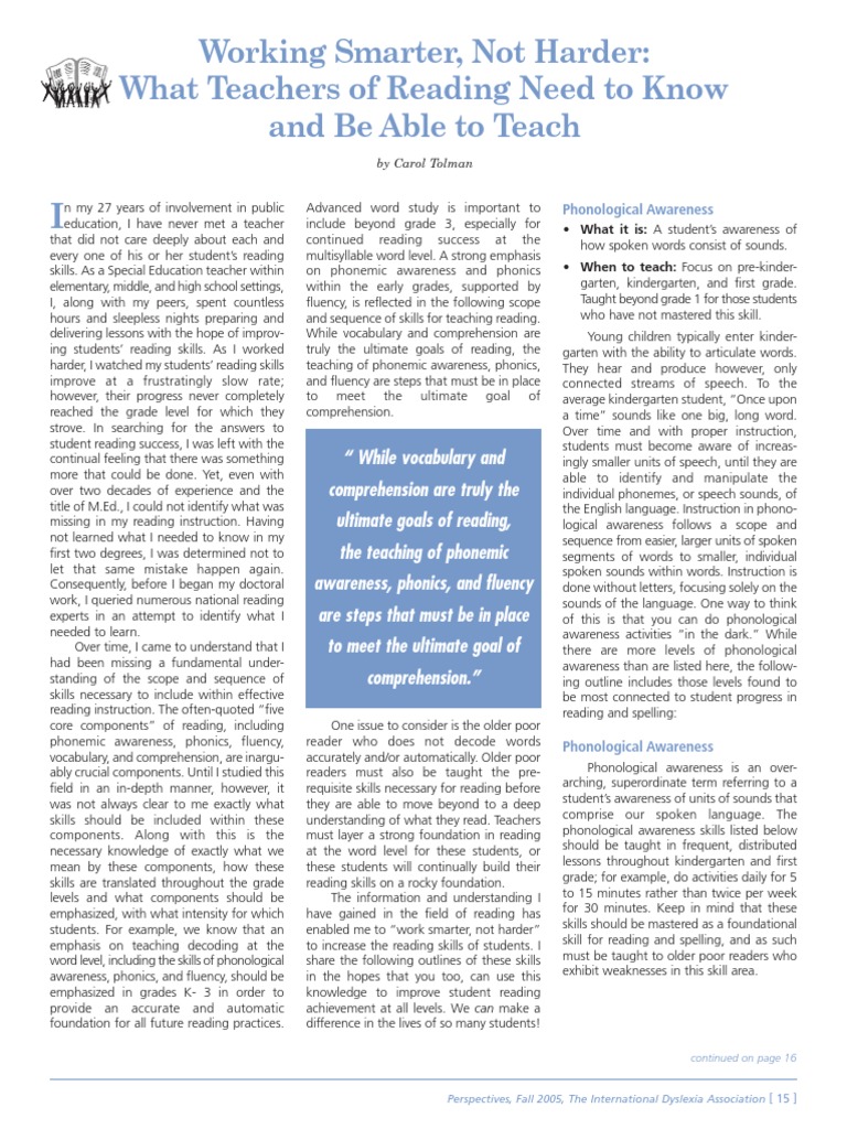 Working Smarter Not Harder | PDF | Phonics | Reading Comprehension