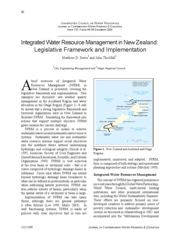 Integrated Water Resource Management in New Zealand - Legislative | PDF ...