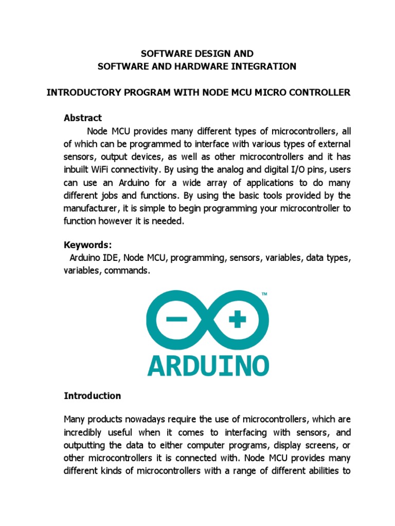 Arduino Software Design Pdf Arduino Microcontroller