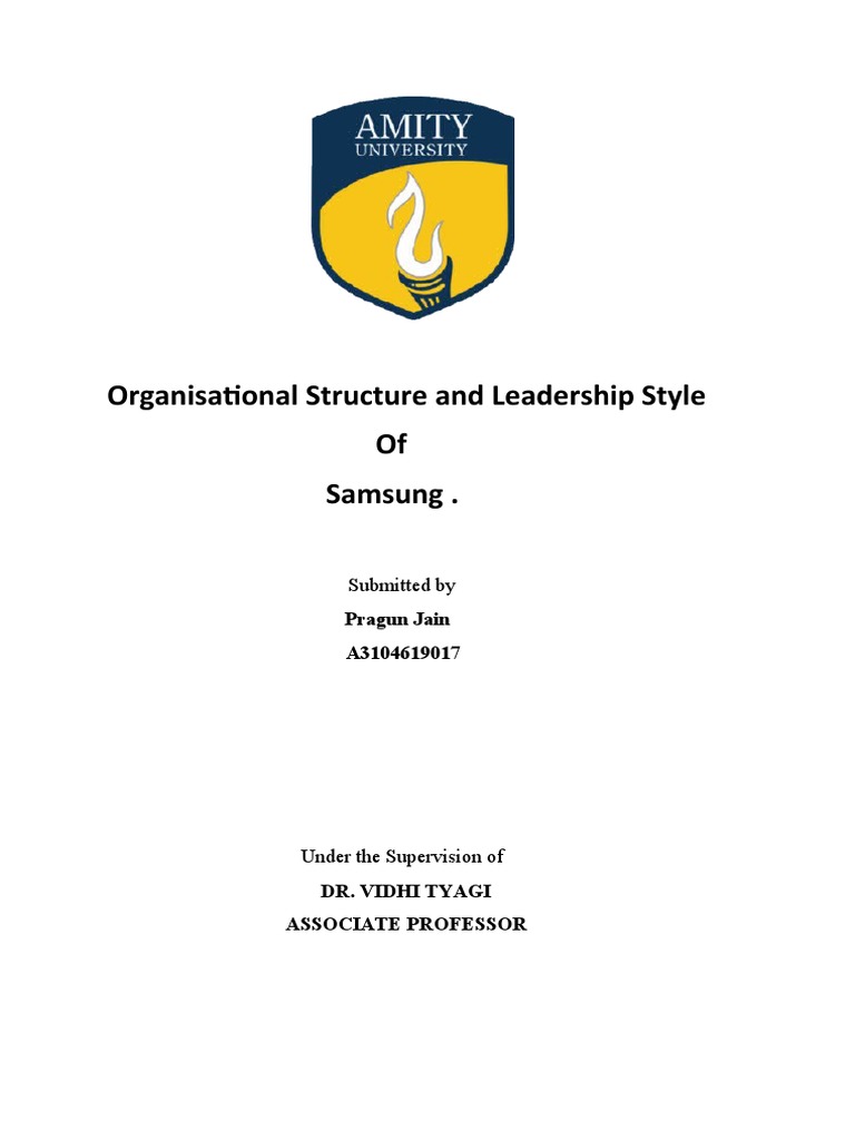 Organisational Structure and Leadership Style of Samsung | PDF ...