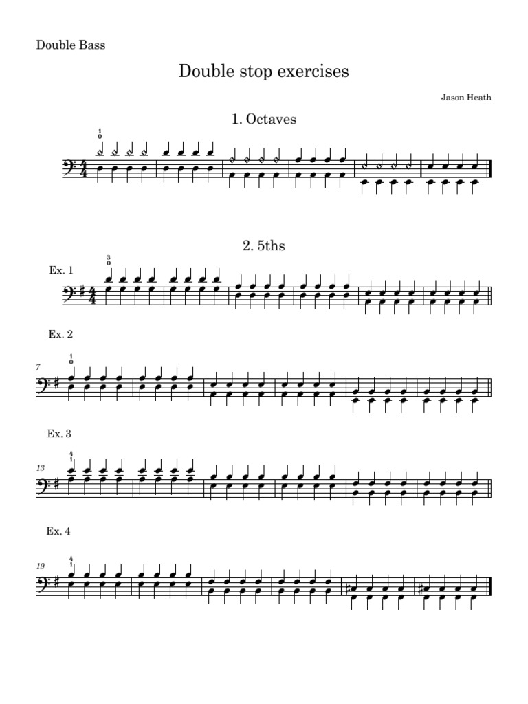 Double Stop Exercises | PDF | Musicology | Musical Instruments
