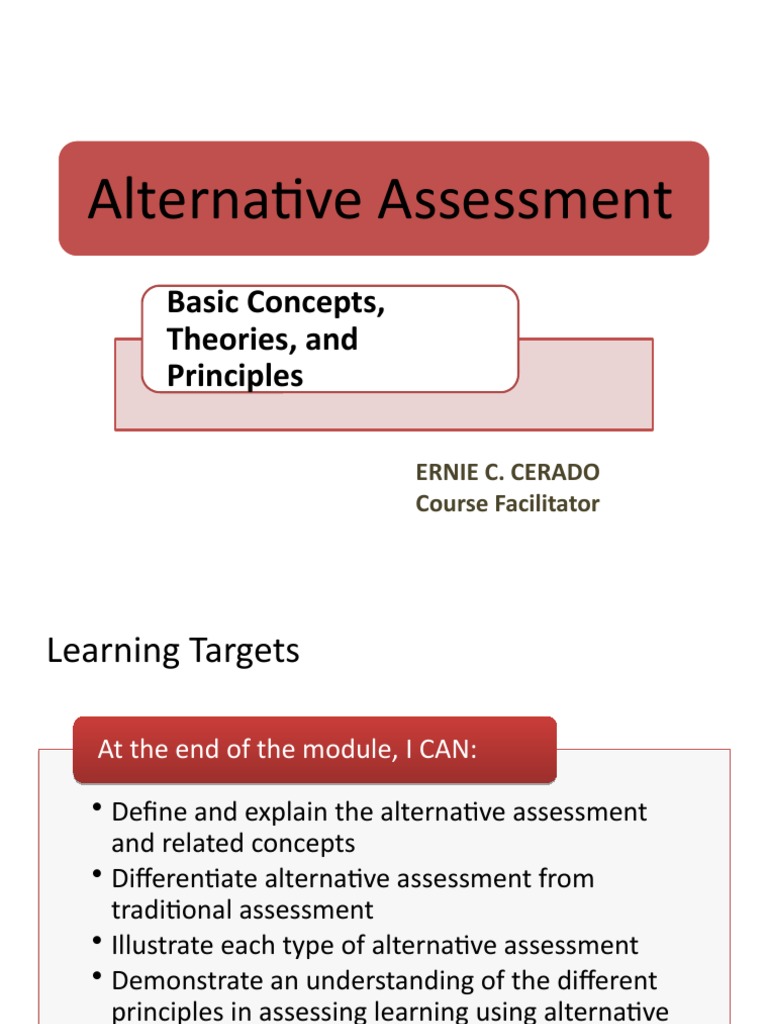 Alternative Assessment (Module 1) | PDF | Educational Assessment | Pedagogy