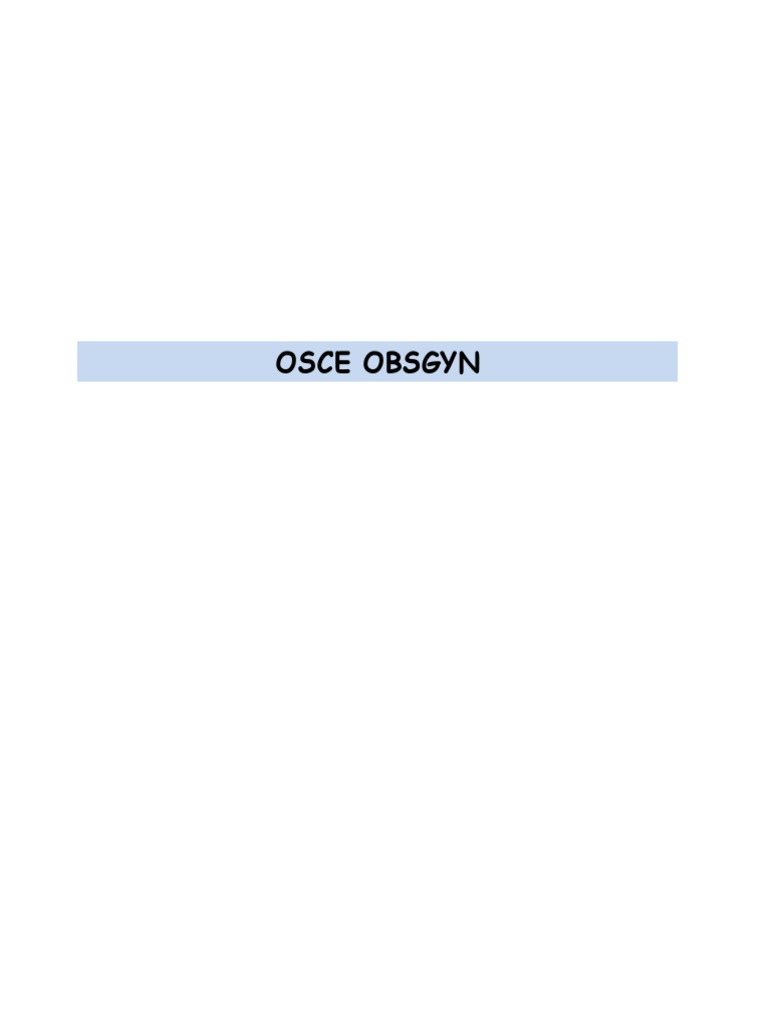 Daftar Tilik Osce Obsgyn | PDF | Pengembangan Diri | Kesehatan Holistik