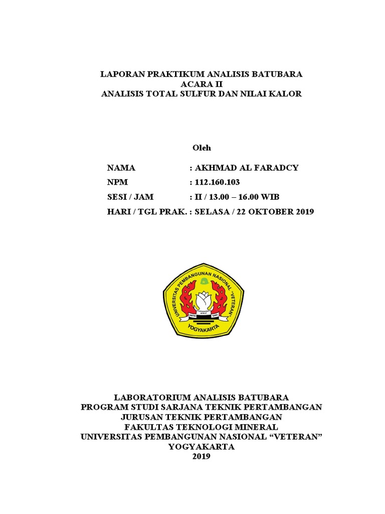 Laporan Praktikum Analisis Batubara | PDF