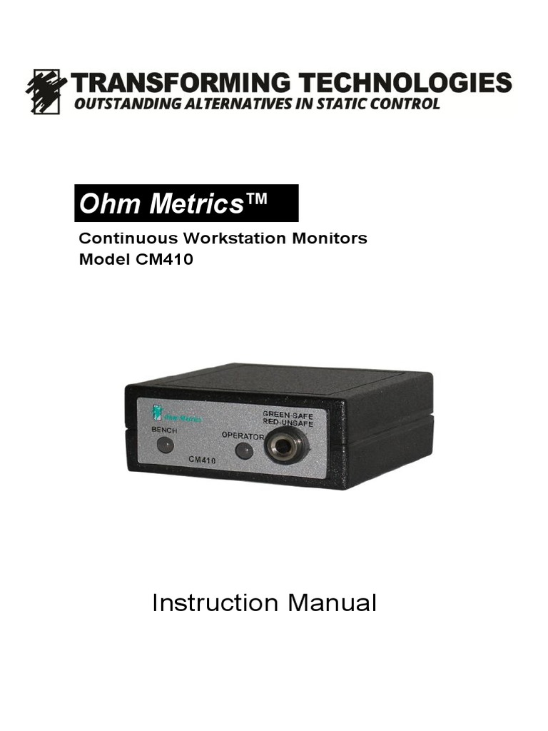 Ohm Metrics™: Instruction Manual | PDF | Power Supply | Equipment