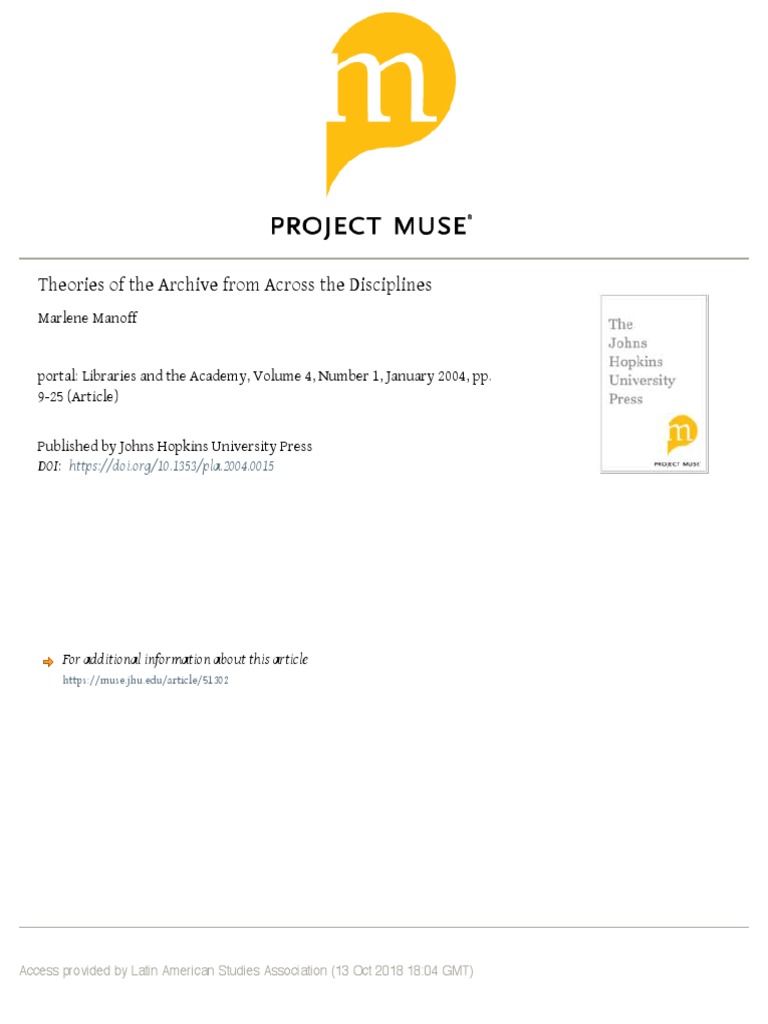 Theories of The Archive From Across The Disciplines | PDF | Michel ...