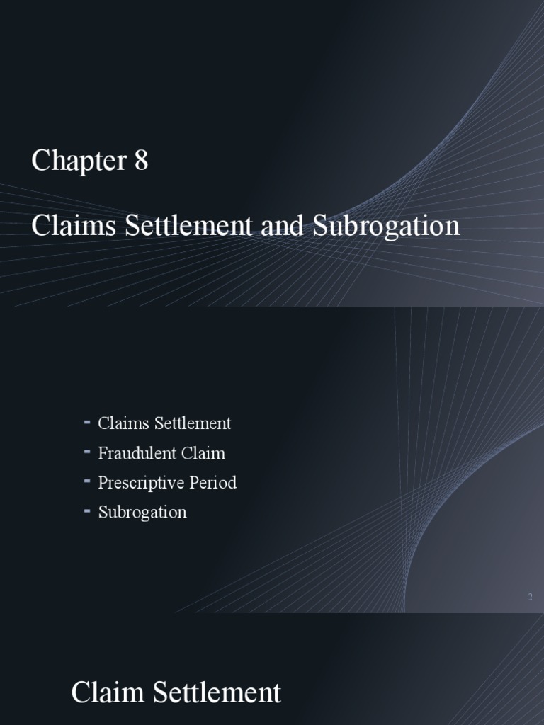 Claims Settlement and Subrogation Insurance Law Powerpoint | PDF ...