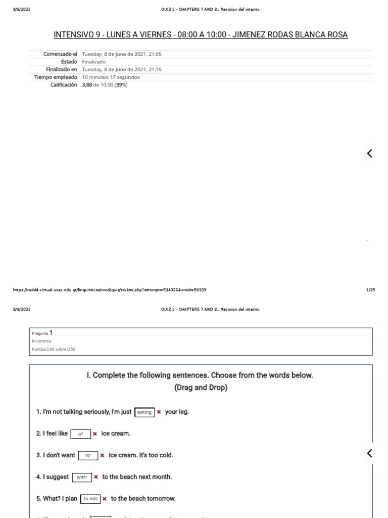 Quiz Review: Chapters 7 and 8 | PDF | Verb | Syntactic Relationships