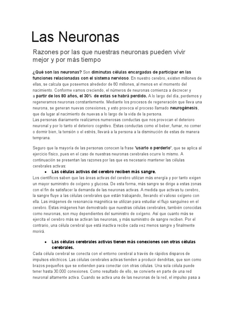 Las Neuronas | PDF | Neurona | Axon