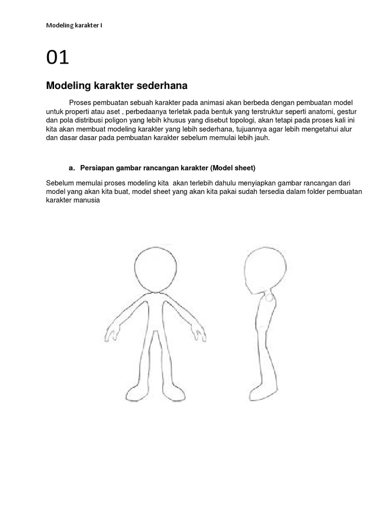 Modeling Karakter Sederhana | PDF