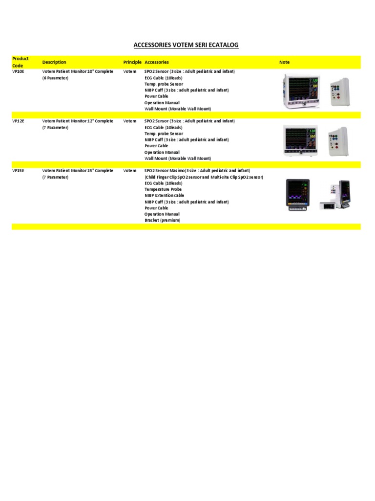 Votem Patient Monitor Product Overview | PDF | Technology & Engineering