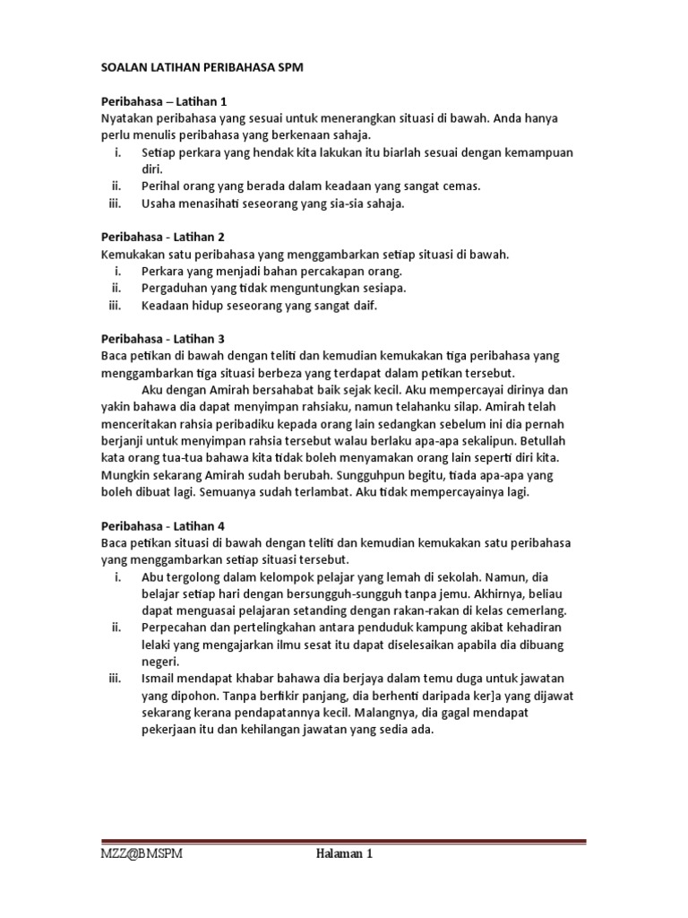 Soalan Latihan 1 | PDF | Seni & Disiplin Bahasa | Pengembangan Diri