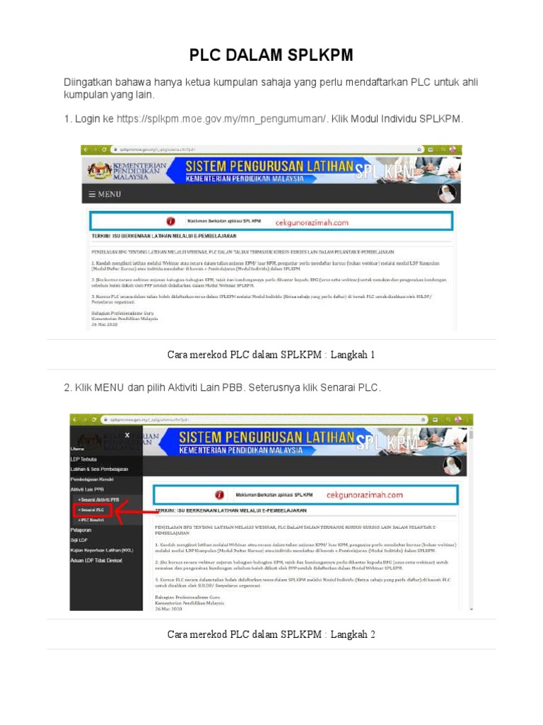 Cara Rekod PLC | PDF