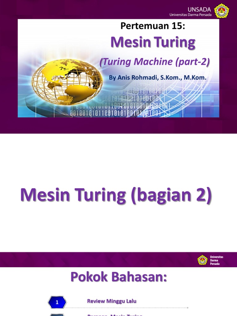 Modul - TBA-15 - Mesin Turing (Part2) | PDF