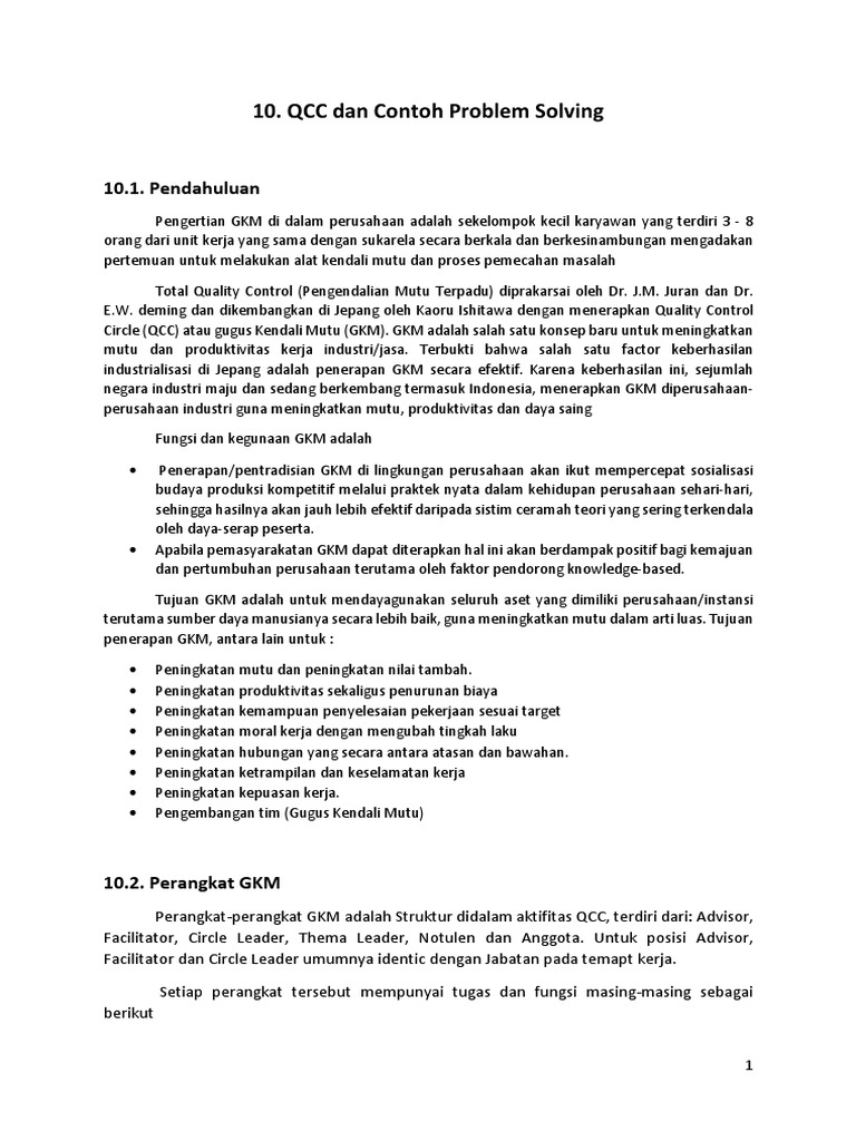 QCC Dan Contoh Problem Solving Rev 0 | PDF