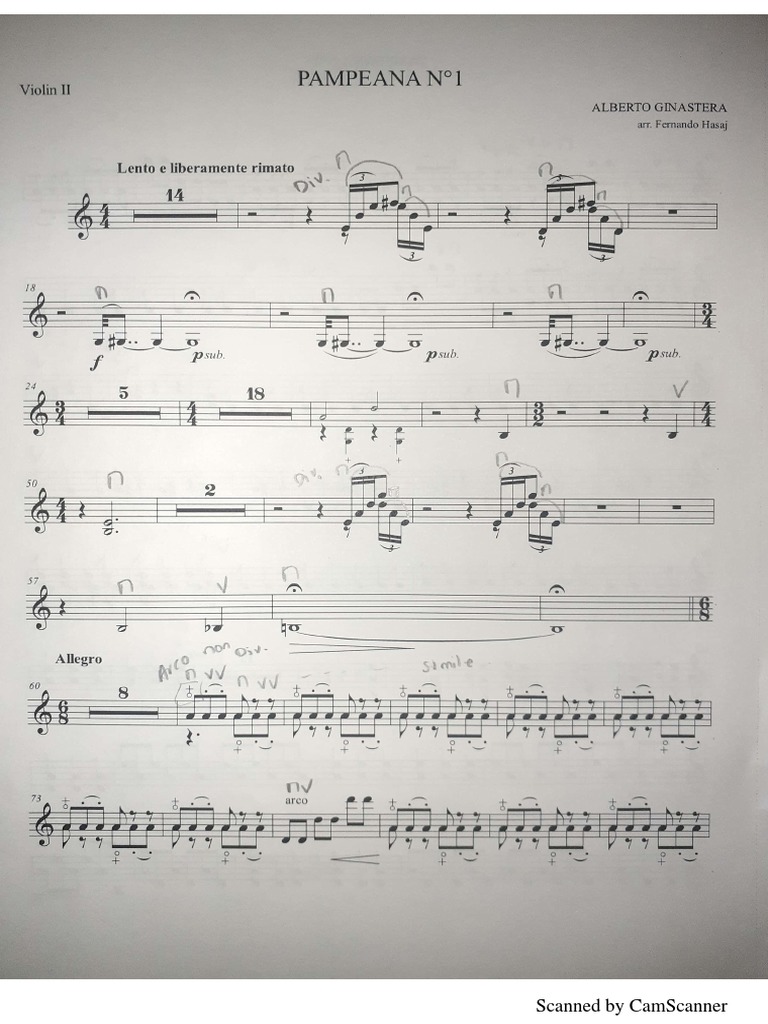 Pampeana Ginastera Violin 2 | PDF