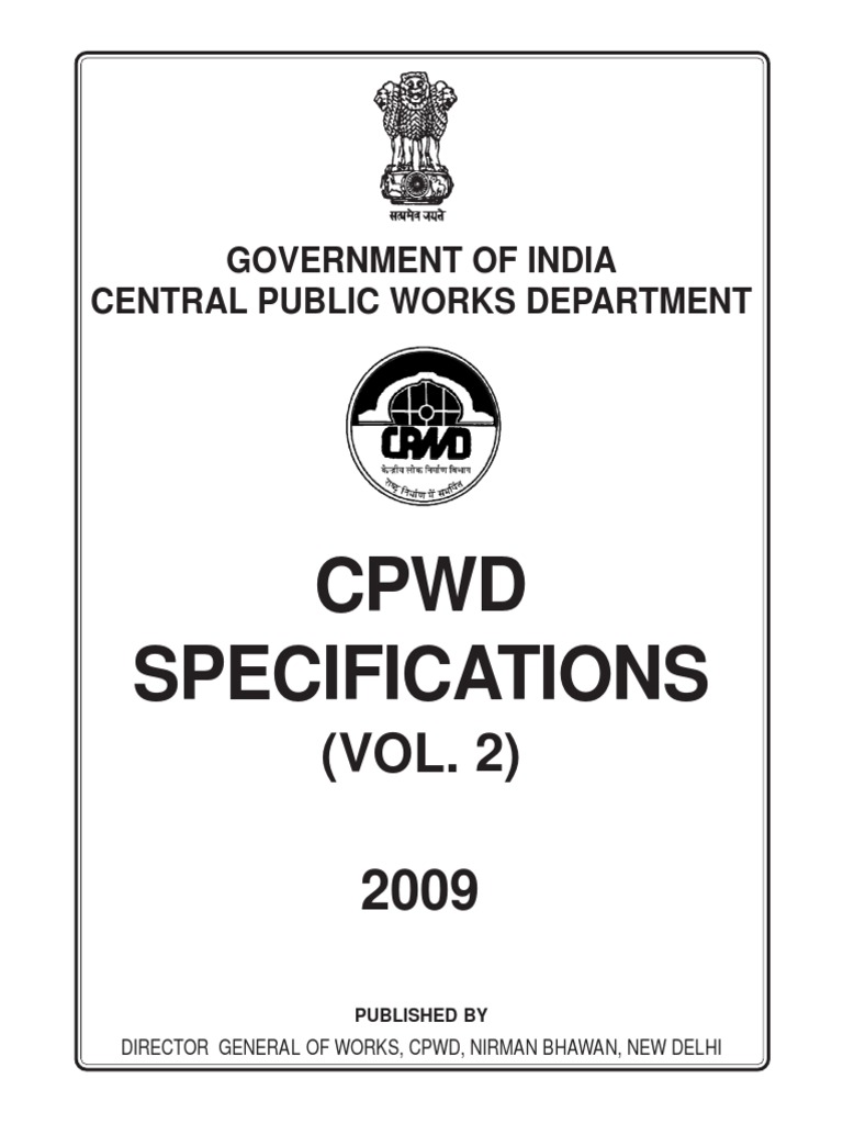 CPWD Specification 2 | PDF