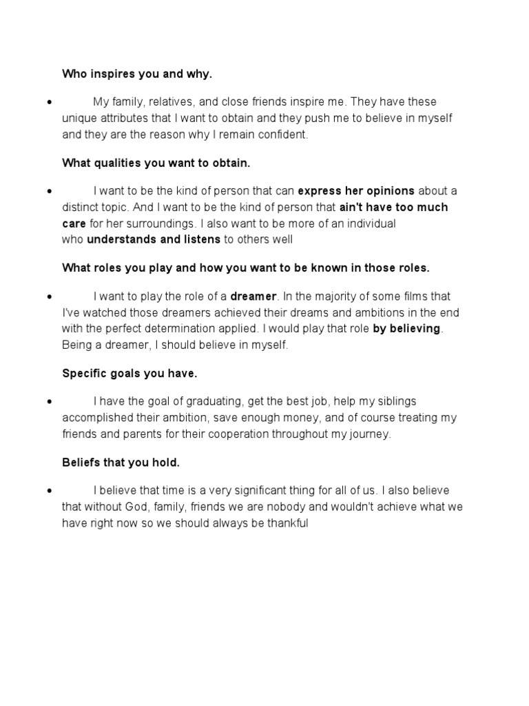 Personal Growth and Aspirations | PDF