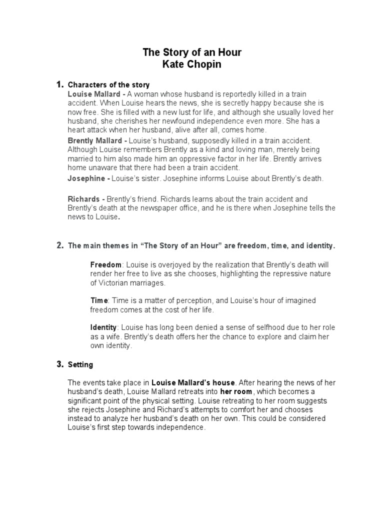 The Story of An Hour Kate Chopin | PDF