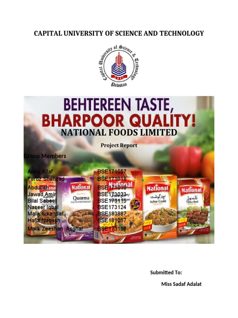 Project Report on National Foods Ltd. | PDF | Strategic Management ...