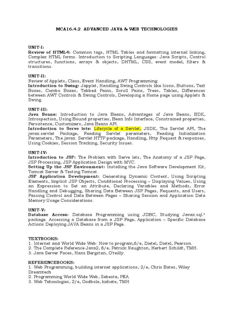 Mca16.4.2 Advanced Java & Web Technologies | PDF | Method (Computer ...