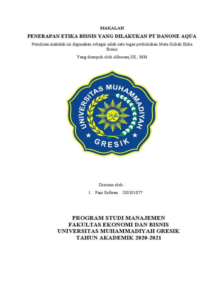 Makalah Etika PT Danone Aqua | PDF