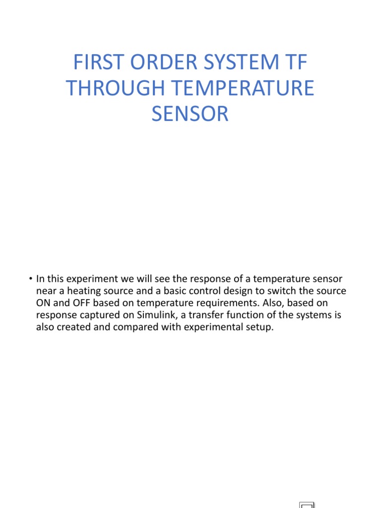 First Order System TF Through Temperature Sensor | PDF